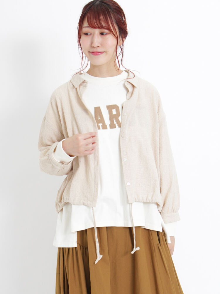 ツイードライクショートシャツ（ベージュ/トップス/シャツ・ブラウス）【セール】｜Samansa Mos2（サマンサ モスモス）のアウトレット ...