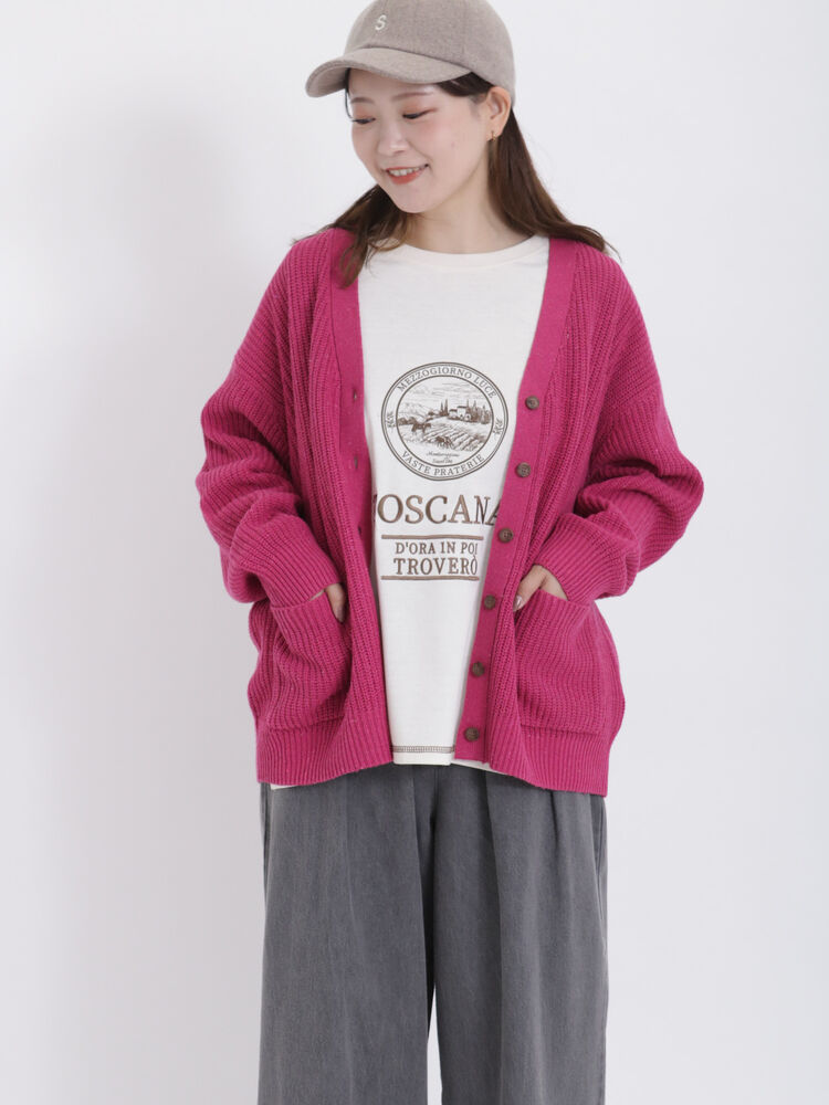 【マシンウォッシャブル】畦編みVネックカーディガン（トップス/カーディガン）【セール】｜Samansa Mos2（サマンサ モスモス）の ...