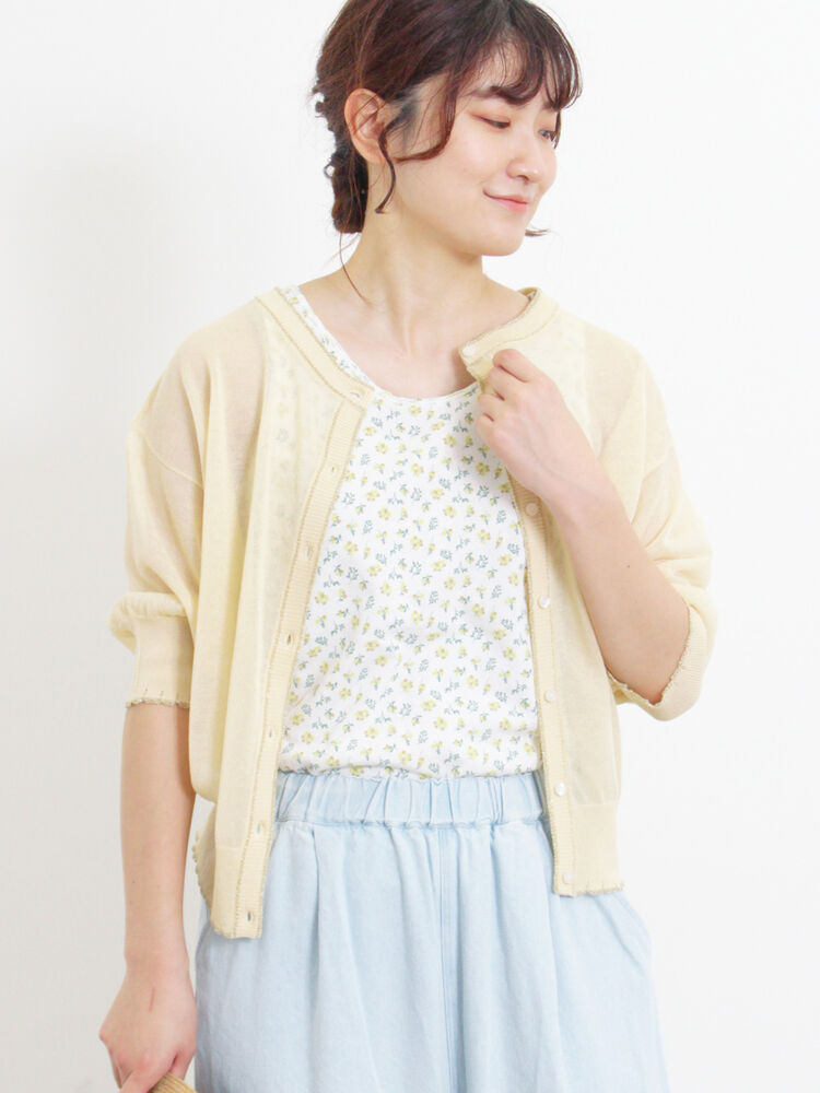 シアーラメ配色前後2WAYカーディガン（トップス/カーディガン）【セール】｜Samansa Mos2（サマンサ モスモス）のアウトレット ...