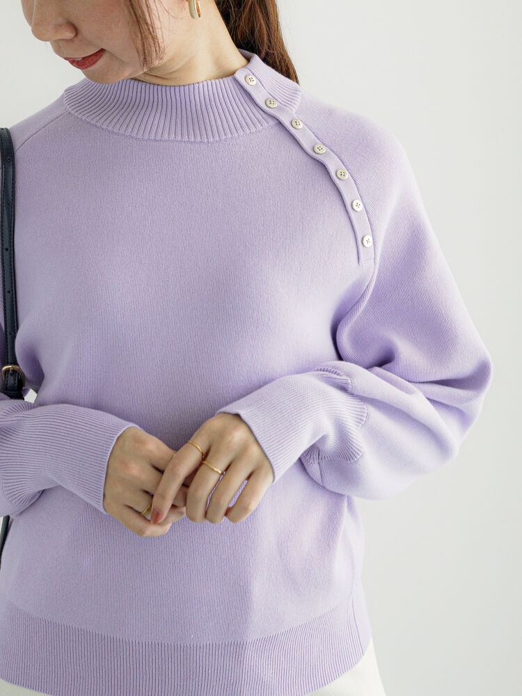 メタルボタンスタンドネックニット（ブラック/トップス/ニット・セーター）【セール】｜Te chichi（テチチ）のアウトレット（OUTLET ...