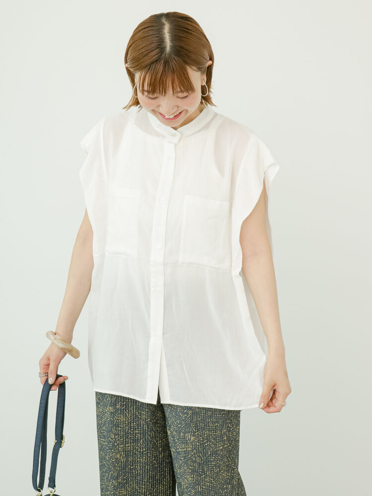 バンドカラーポケットシャツ（オフホワイト/トップス/シャツ・ブラウス）【セール】｜Lugnoncure（ルノンキュール）のアウトレット ...